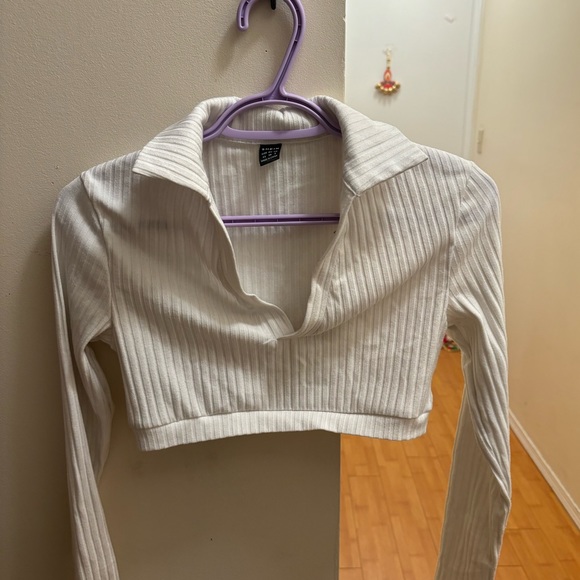 Tops | V Neck Cropped White Tee | Poshmark